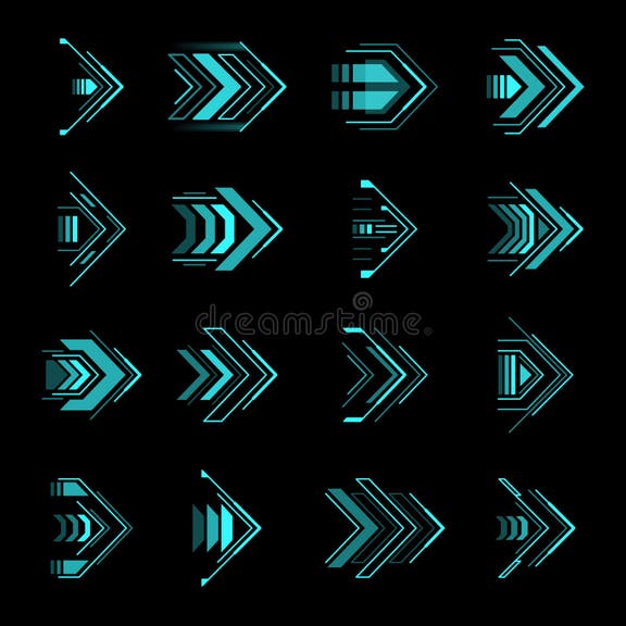 Hud Arrows, Futuristic Navigation Sci Fi Pointers Stock Vector - Illustration of game, digital ...