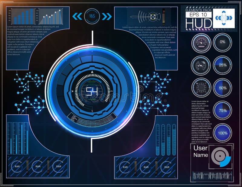 HUD Background Outer Space. Infographic Elements.Digital Data, Business ...