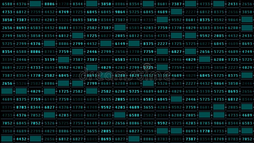 HUD Futuristic UI Binary Computer Coding Random Screen Number Cyber Technology Digital Concept ...