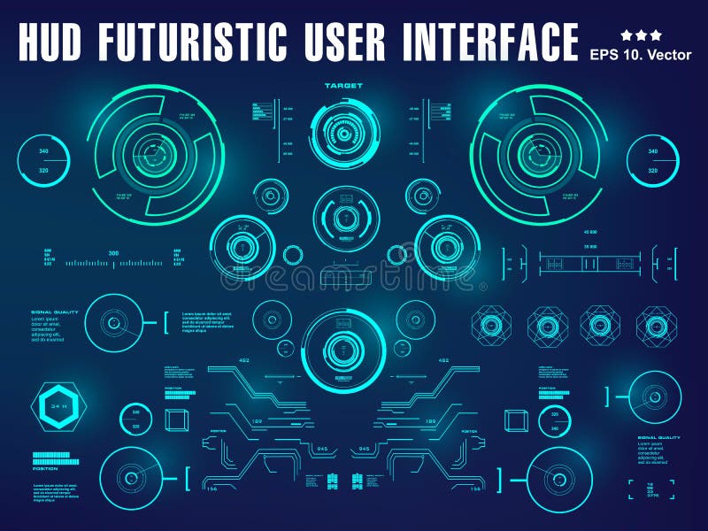 Hud Blue Interface Dashboard, Virtual Reality Interface, Futuristic ...