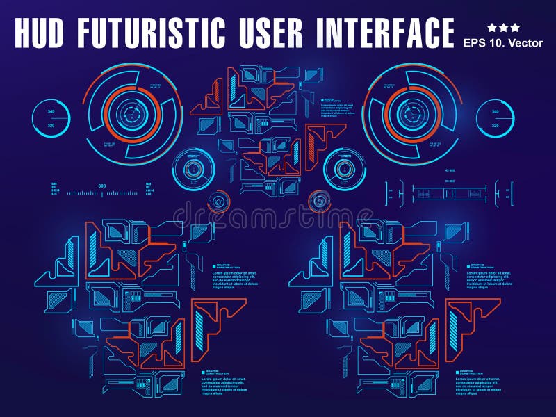 Hud Blue Interface Dashboard, Virtual Reality Interface, Futuristic ...
