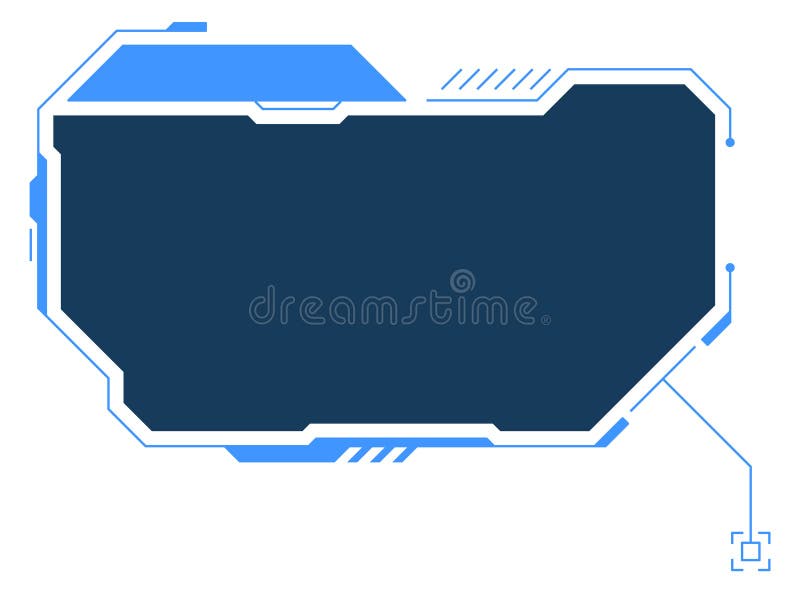 Blue Callout Frame Template. Hud Text Box Stock Vector - Illustration ...