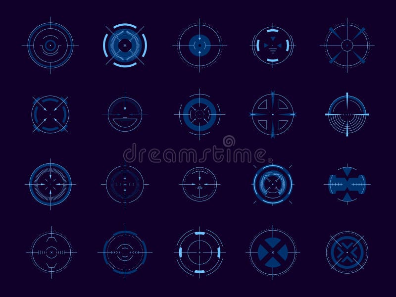 HUD Circle Aim. Target System Futuristic Game User Interface, Military ...