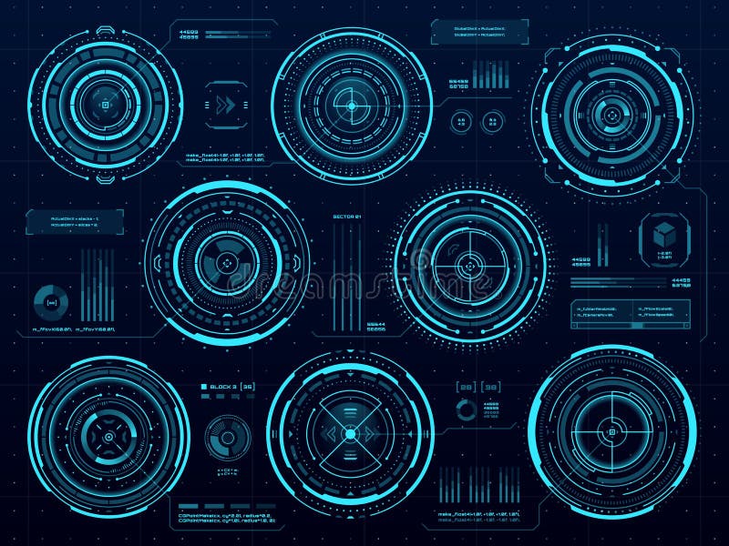 HUD Circle Data Infographic, Digital Interface Stock Illustration ...