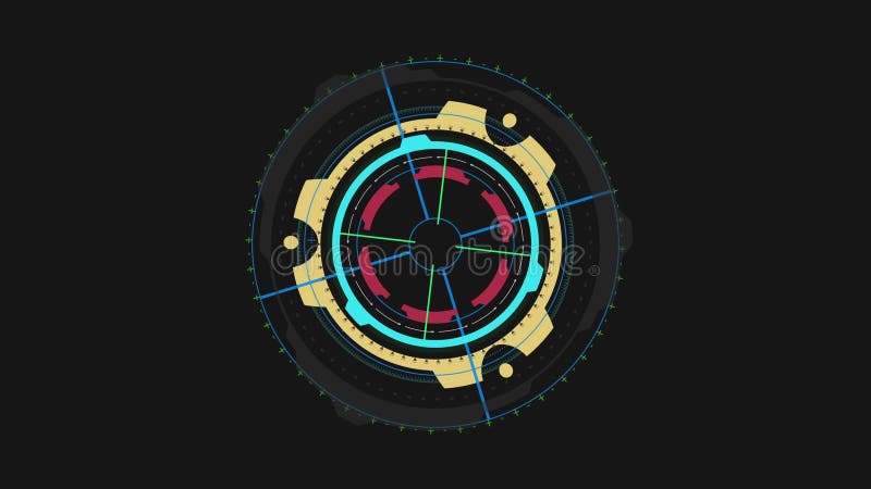 HUD Circle Interfaces, Futuristic Display, Loading Target, Intro. 3D ...