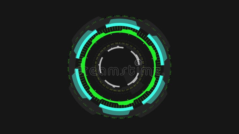 HUD Circle Interfaces, Futuristic Display, Loading Target, Intro. 3D Animation. Stock ...