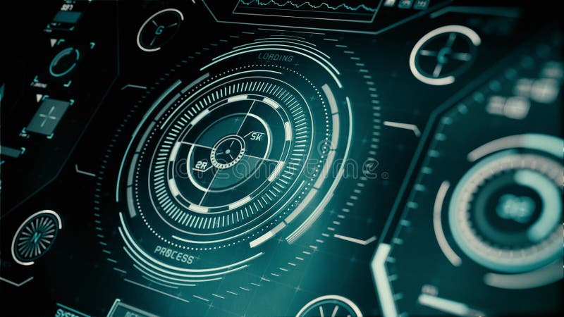 Perspective HUD Circle Interfaces. Hi-tech Futuristic Display. Hologram Button. Head-up Display ...
