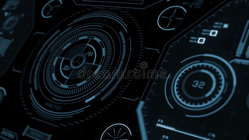 Perspective HUD Circle Interfaces. Hi-tech Futuristic Display. Hologram Button. Head-up Display ...
