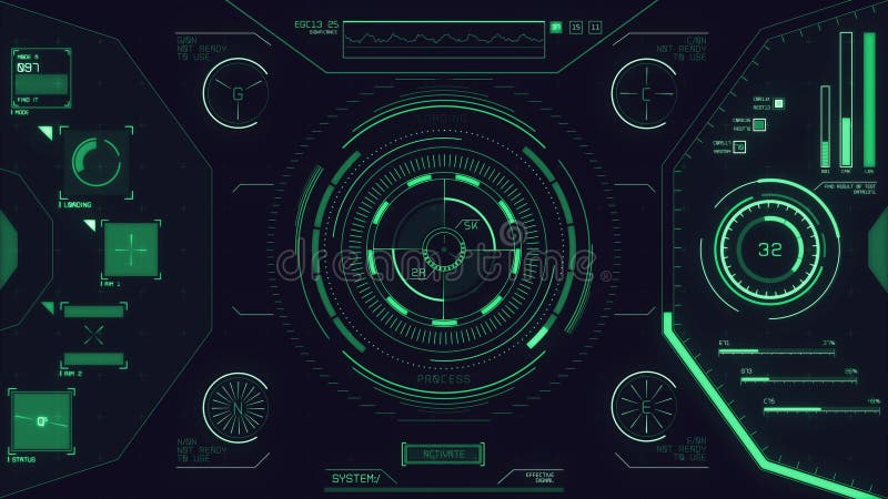 Perspective HUD Circle Interfaces. Hi-tech Futuristic Display. Hologram Button. Head-up Display ...