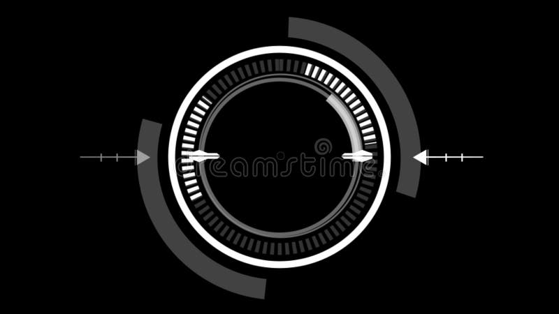 White HUD Circle User Interface on Isolated Black Background. Target ...