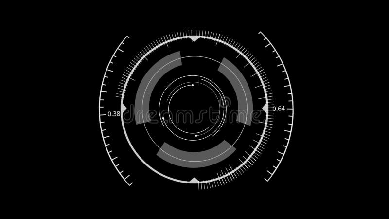 White HUD Circle User Interface on Isolated Black Background. Target ...