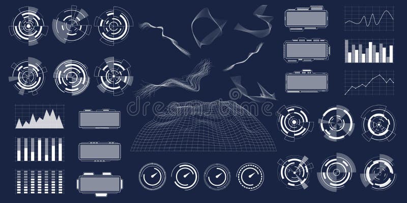HUD. Cyberpunk Interface Elements Set. Techno, Futuristic and Scifi ...