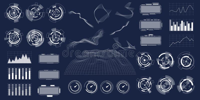 HUD. Cyberpunk Interface Elements Set. Techno, Futuristic and Scifi ...