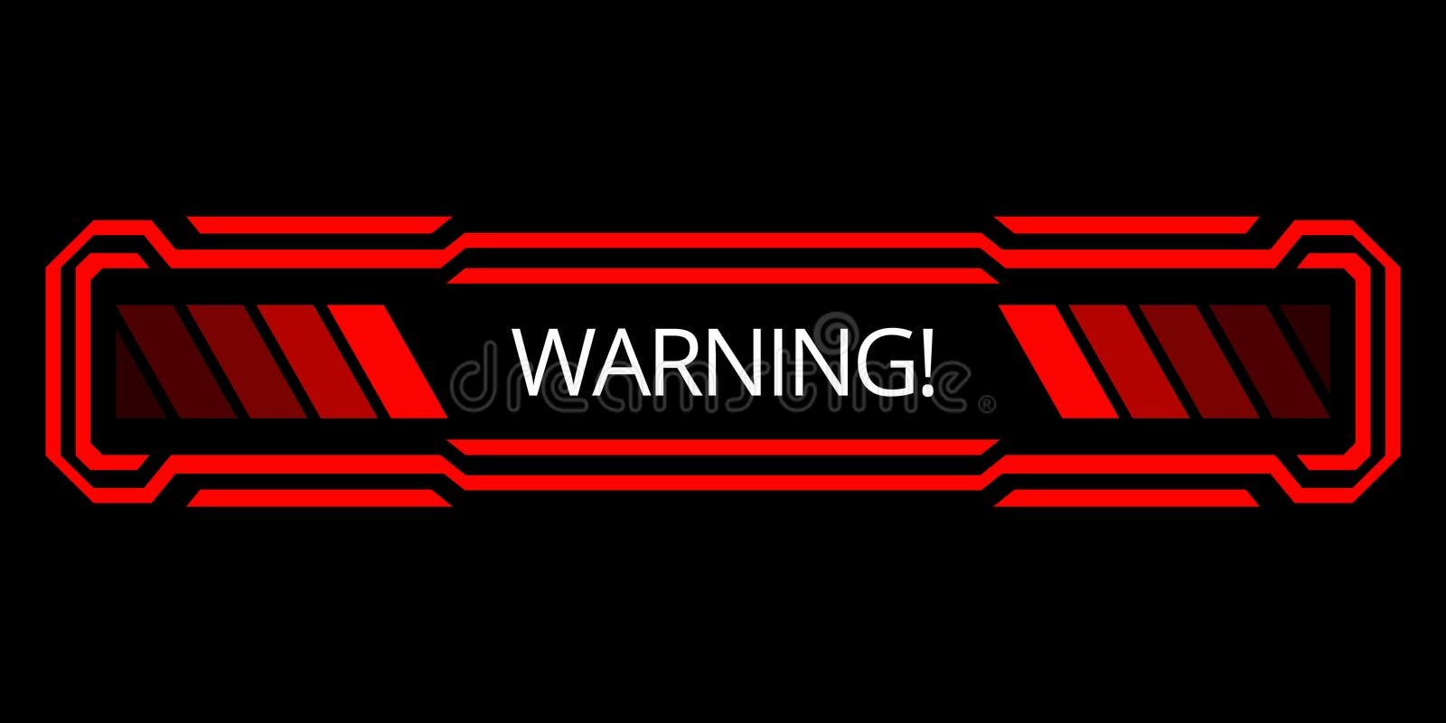 Hud Danger Alert. Attention Vector Red Interface Sign, Warning or ...