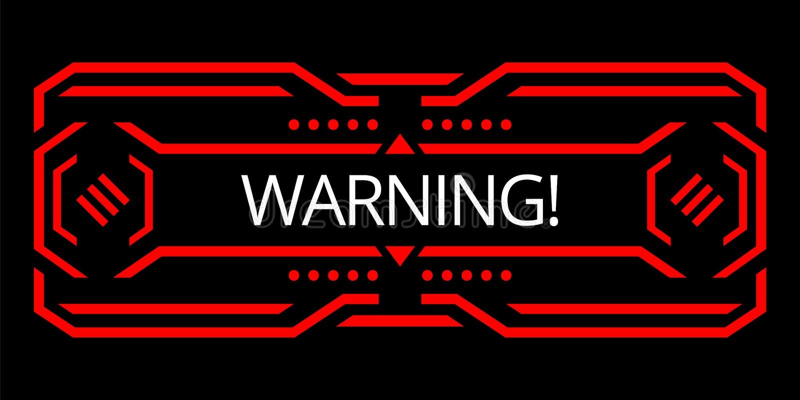 Hud Danger Alert. Attention Vector Red Interface Sign, Warning or ...