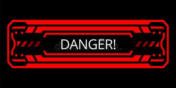 Hud Danger Alert. Attention Vector Red Interface Sign, Warning or ...