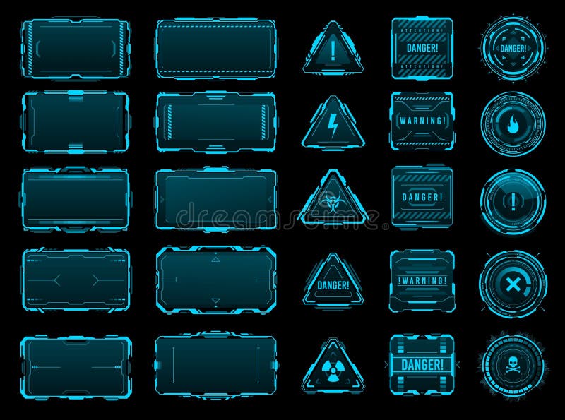 HUD Danger and Warning Interface Frames of Alert Stock Illustration ...