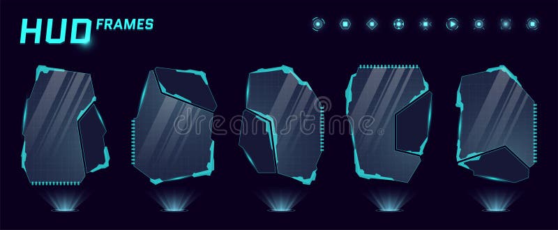 HUD Digital Futuristic User Interface Frames. Sci Fi High Tech Callout ...