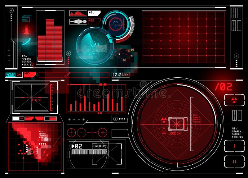 HUD display Elements stock vector. Illustration of crosshair - 86759139