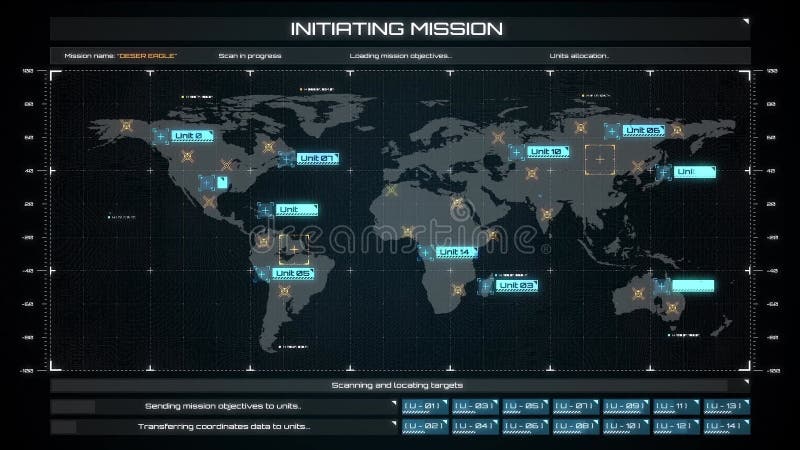 HUD Display, World Map Mission Animation Stock Footage - Video of ...