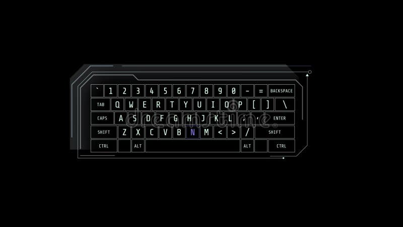 HUD Element - Animation of 3D Virtual Keyboard. Stock Footage - Video of communications ...