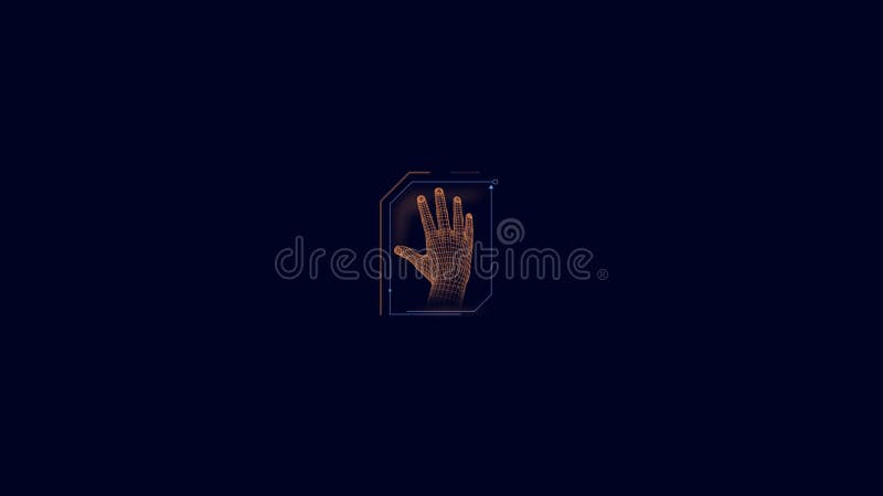 HUD Element - Animation of Human Hand Scanning. Stock Video - Video of ...