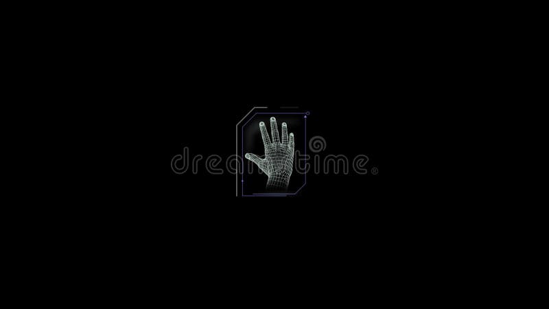 HUD Element - Animation of Human Hand Scanning. Stock Video - Video of ...