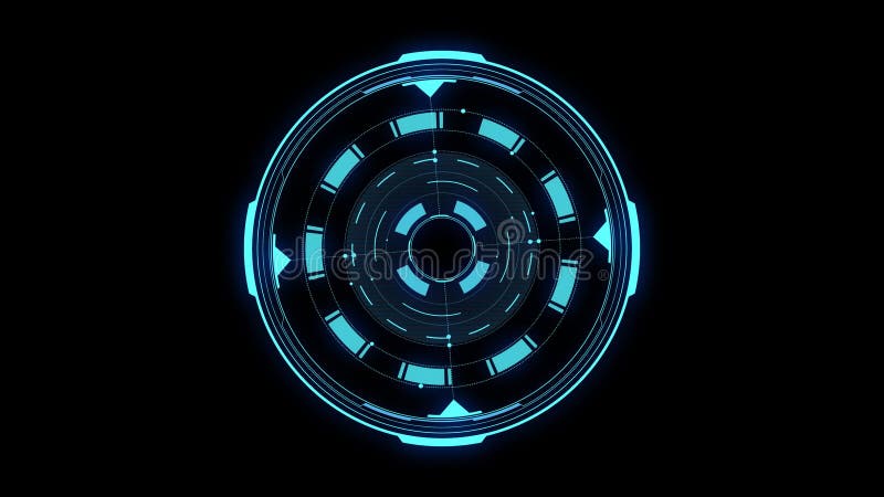 HUD Element. Alpha Mask Included, Motion Graphic. Circular Blue on ...