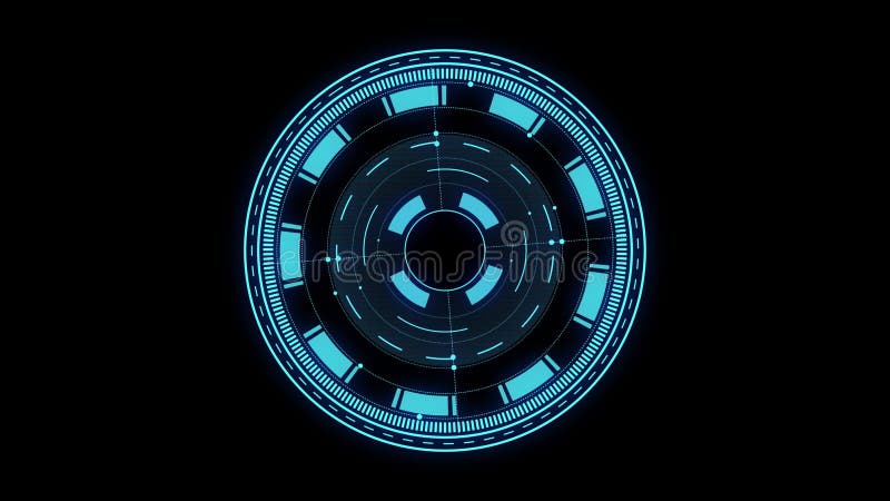 HUD Element. Alpha Mask Included, Motion Graphic. Circular Blue on ...