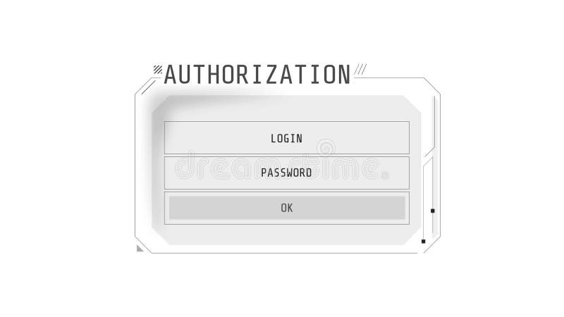 HUD Element Password Entry - Animation of Authorization Window. Stock Video - Video of element ...