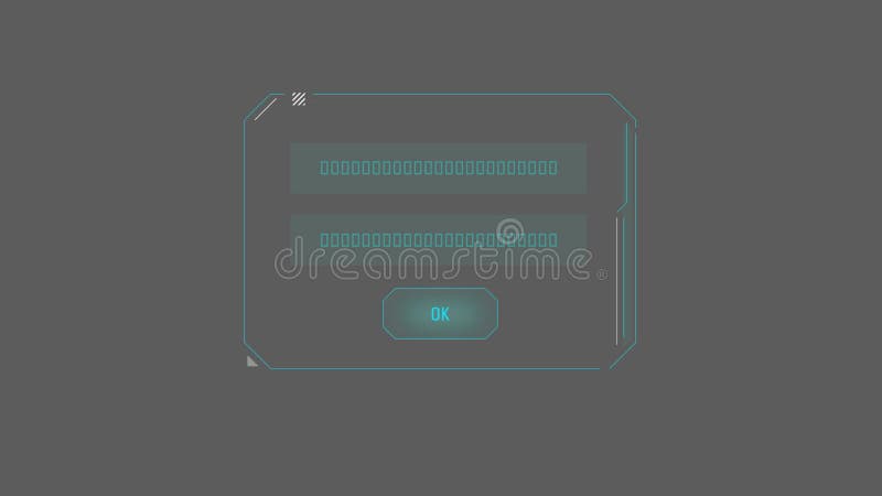 HUD Element Password Entry - Animation of Authorization Window. Stock ...