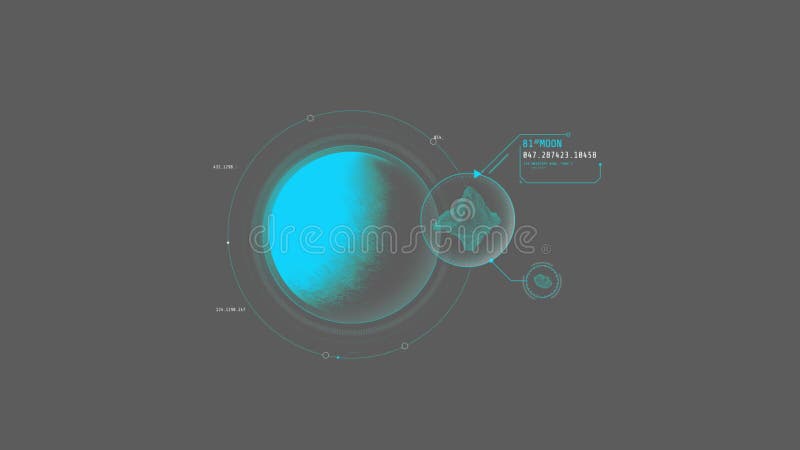 HUD Element - Rotating Moon with Scientific Infographics. Stock Video ...