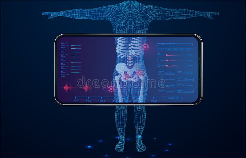 HUD UI GUI Element Ui Medical Examination. Display a Set of Virtual ...