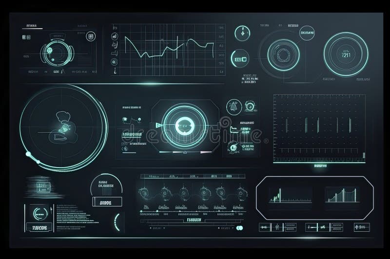 Hud Element Ui Medical Examination. Display Set of Virtual Interface ...