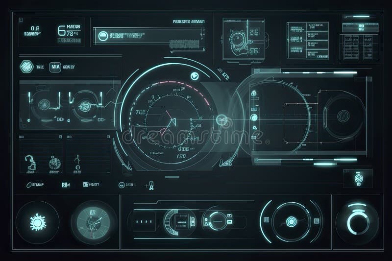 Hud Element Ui Medical Examination. Display Set of Virtual Interface ...