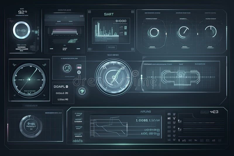 Hud Element Ui Medical Examination. Display Set of Virtual Interface ...