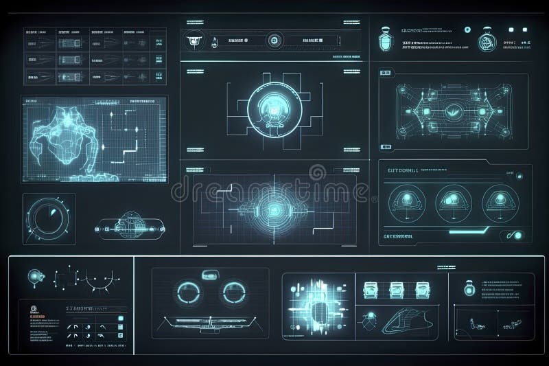 Hud Element Ui Medical Examination. Display Set of Virtual Interface ...