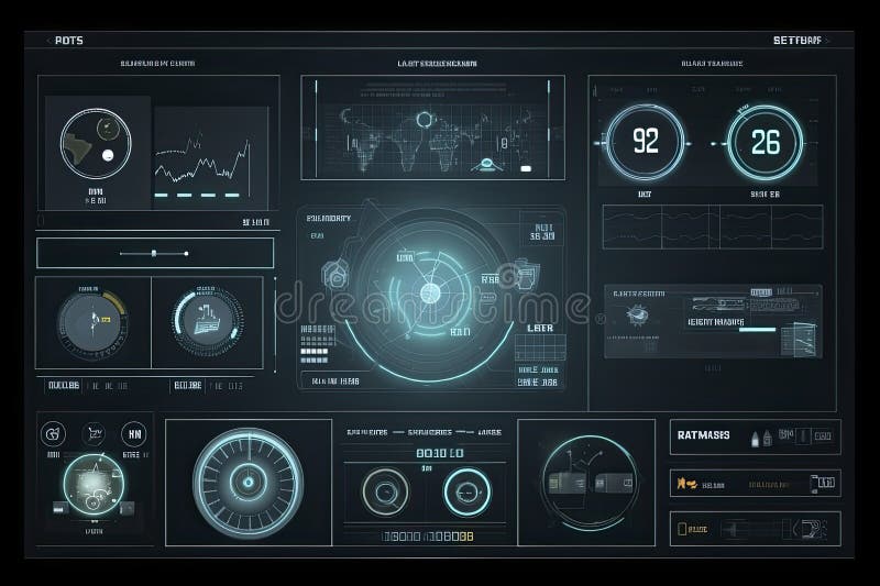 Hud Element Ui Medical Examination. Display Set of Virtual Interface ...