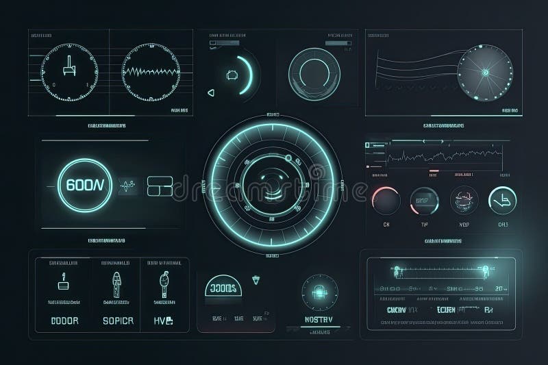 Hud Element Ui Medical Examination. Display Set of Virtual Interface ...