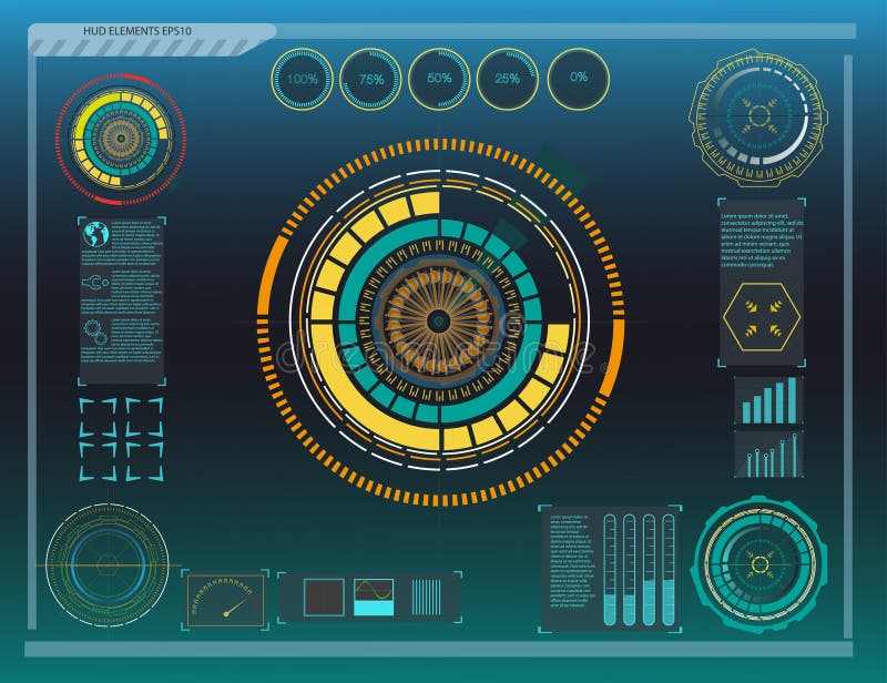Hud Elements,graph.Vector Illustration.Head-up Display Elements for the ...