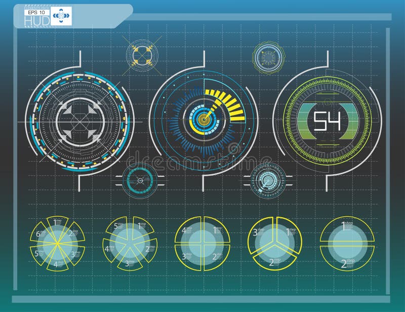Hud Elements,graph.Vector Illustration.Head-up Display Elements for the ...