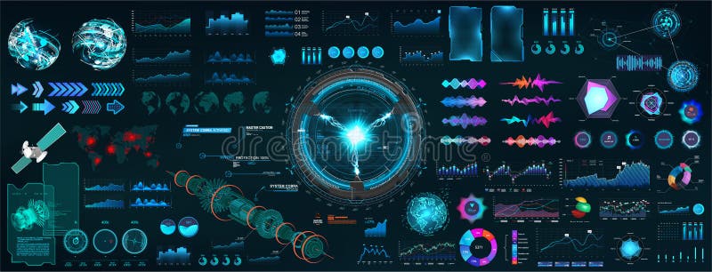 HUD Elements Interface Boxes for UI, UX and GUI Design. Sky-fi ...