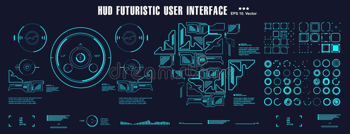 Hud Display Interface Pack Stock Illustrations – 420 Hud Display ...