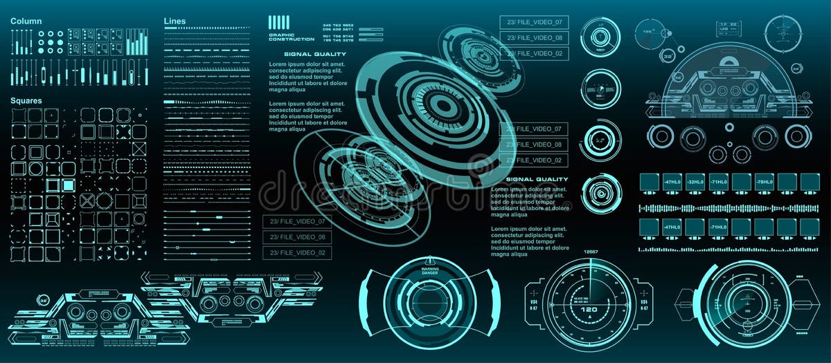Hud Display Interface Pack Stock Illustrations – 420 Hud Display ...