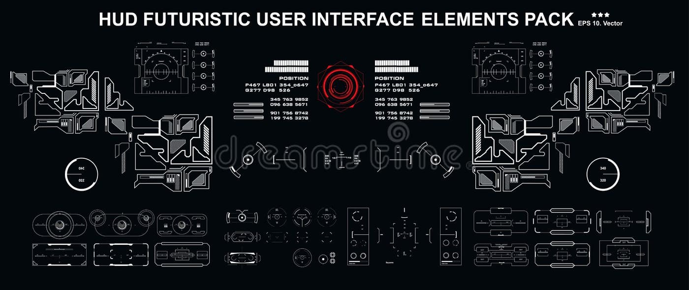 Hud Display Interface Pack Stock Illustrations – 420 Hud Display ...