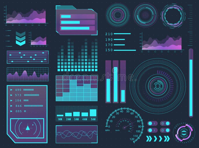 HUD Elements Sci-fi Science Futuristic User Interface. Menu Buttons ...