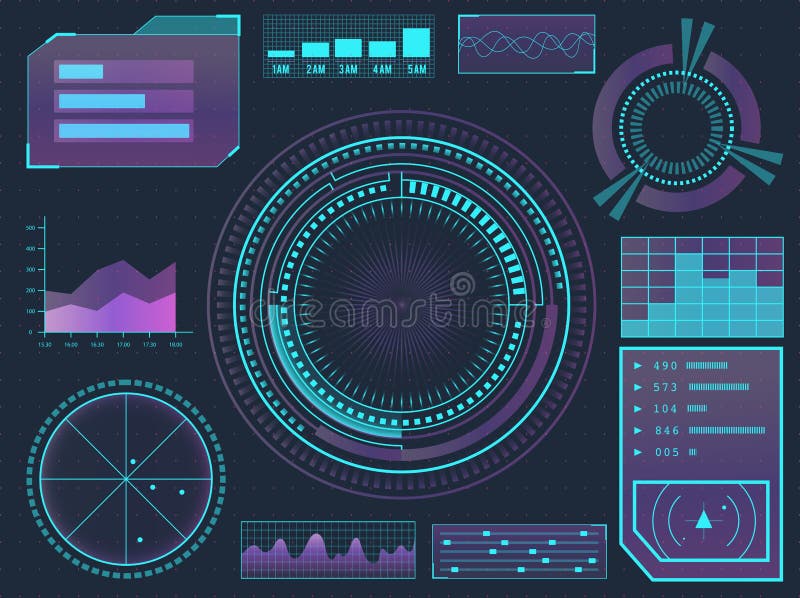 HUD Elements Sci-fi Science Futuristic User Interface. Menu Buttons ...