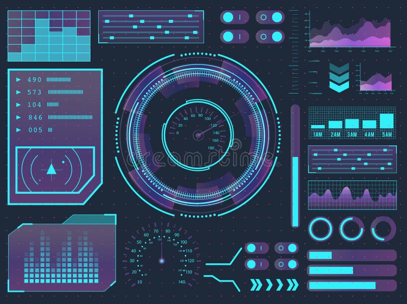 HUD Elements Sci-fi Science Futuristic User Interface. Menu Buttons ...