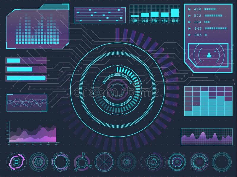 HUD Elements Sci-fi Science Futuristic User Interface. Menu Buttons ...