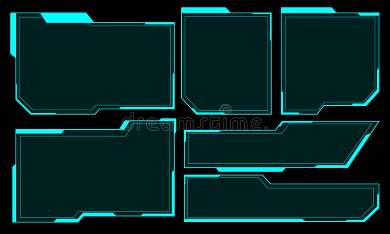Hud Frames Blue User Interface Elements Design Modern Technology ...